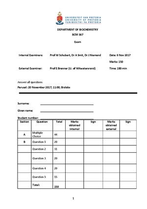 BCM367-Practical Guide-2023 - 1 - Studocu