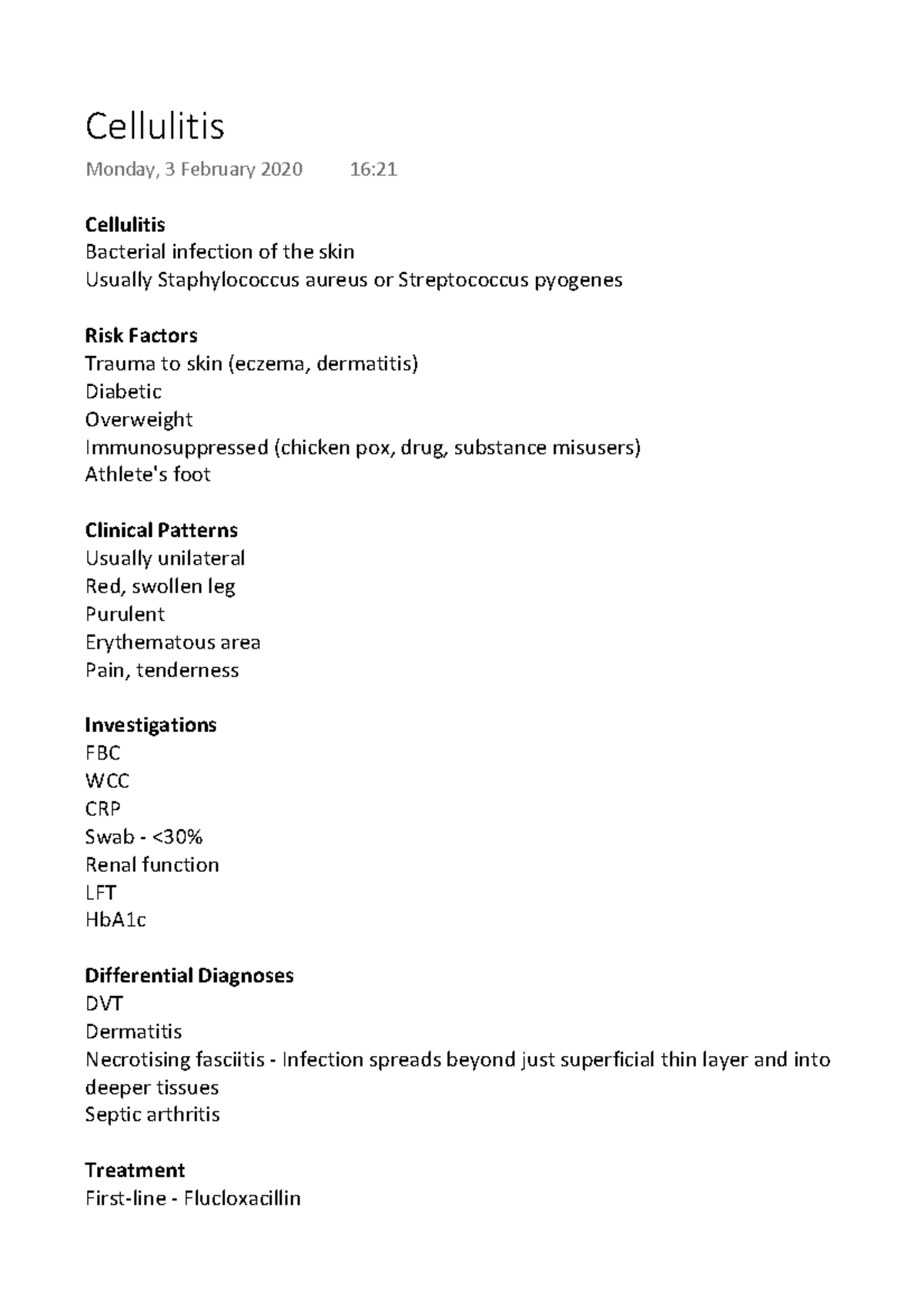Cellulitis - Cellulitis Bacterial infection of the skin Usually ...