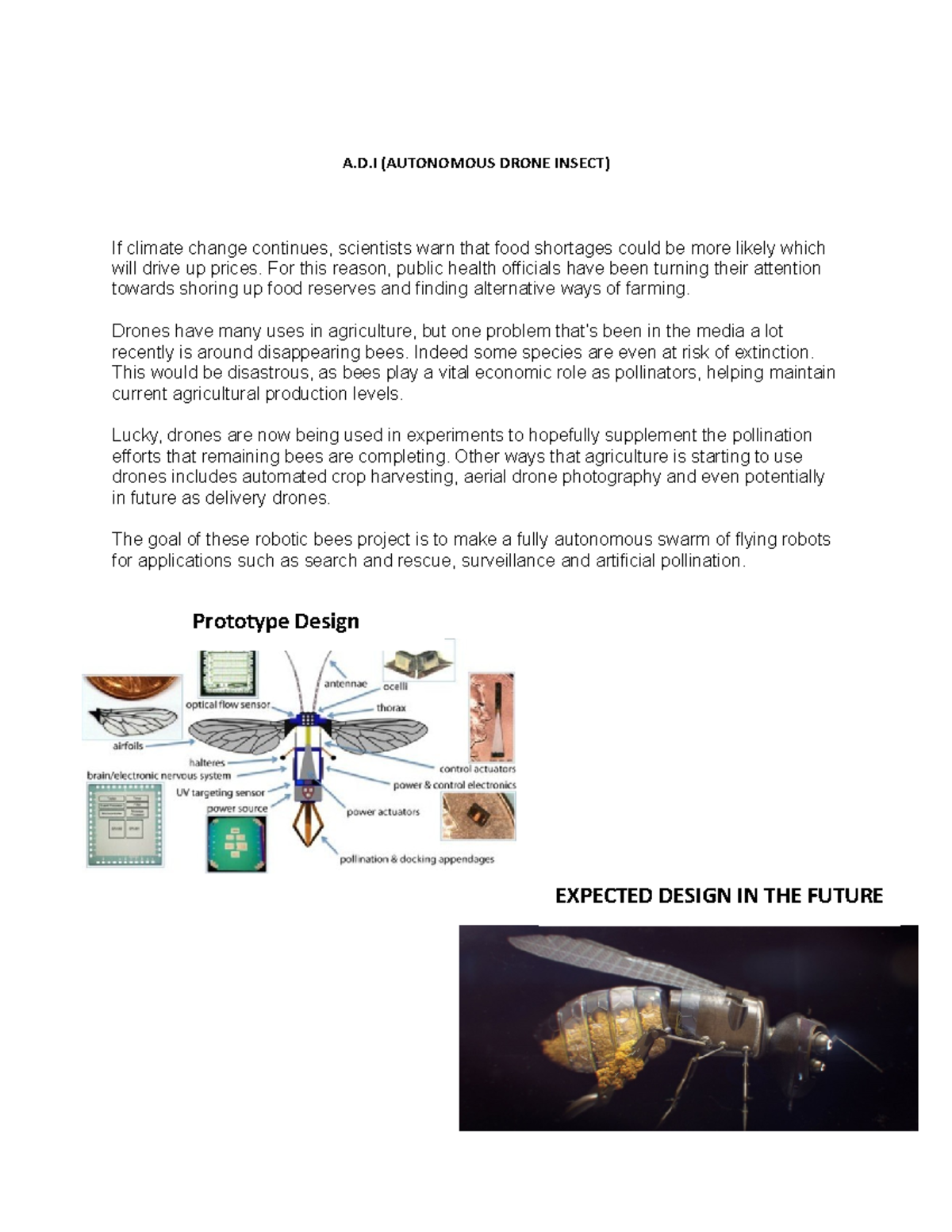 STEM12-2PM - Lecture notes 1 - A (AUTONOMOUS DRONE INSECT) If climate ...