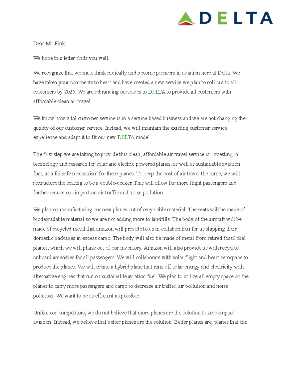 Final Report Global Initiatives Group 2 Final Paper - Dear Mr. Fink, We ...