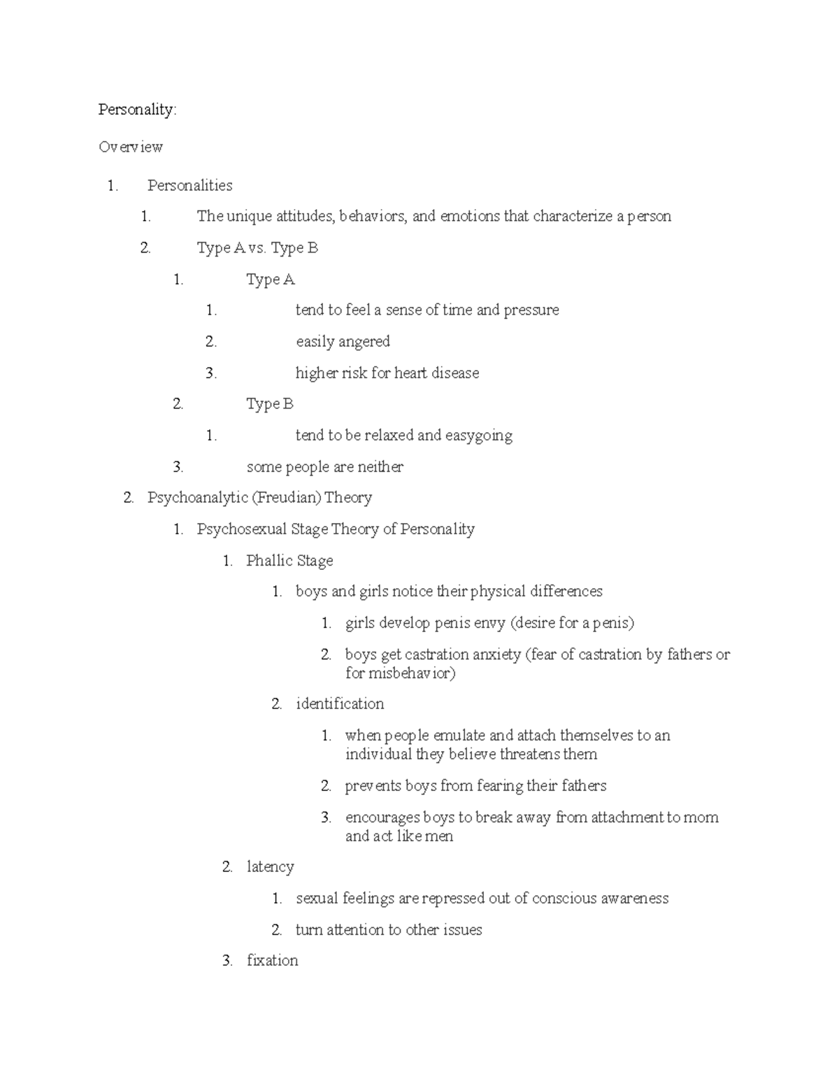 Psych 101 - Personality - Personality: Overview Personalities The ...