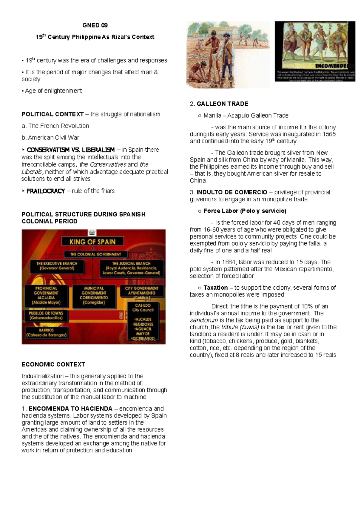 Rizal: 19th Century Philippines as Rizal Context - GNED 09 19 th Century Philippine As Rizal’s ...