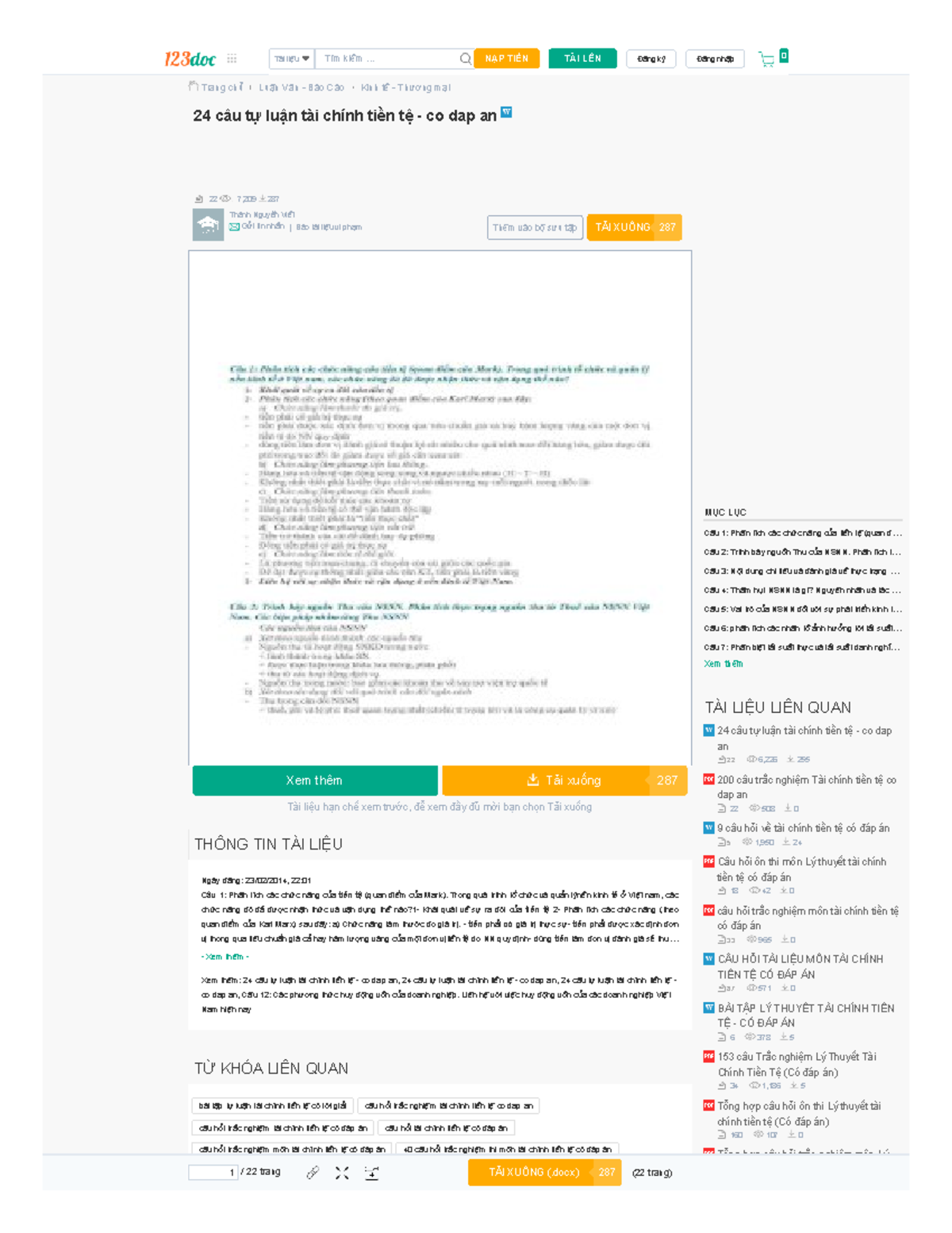 123docz net document 1077529 24 cau tu luan tai chinh tien te co dap an ...