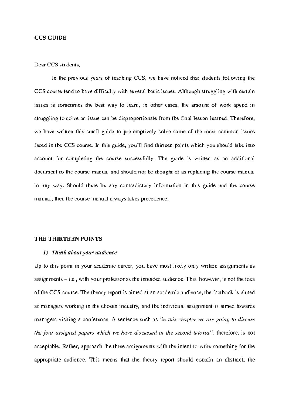 CCS Guide - Tips on how to write reports and giving presentations in ...