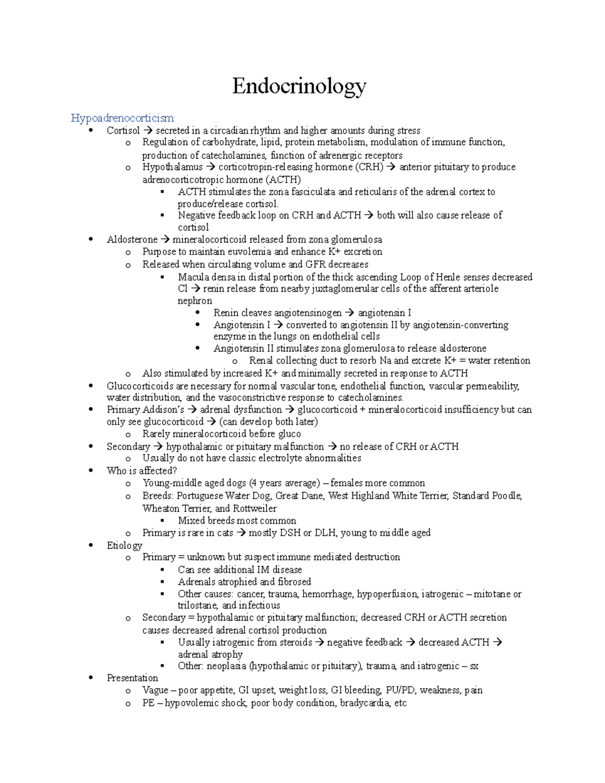 Endocrinology Acvecc board study - Endocrinology Hypoadrenocorticism ...