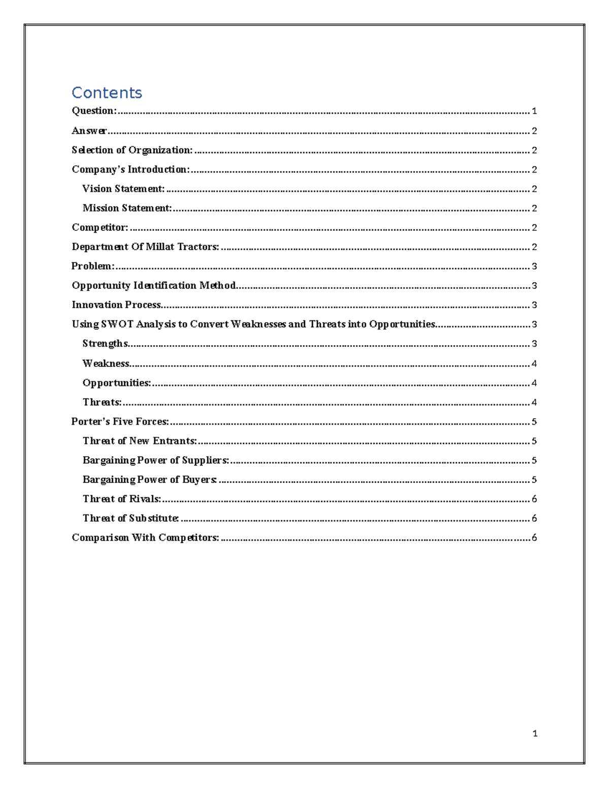 Assignment 1 IG - Contents - Studocu