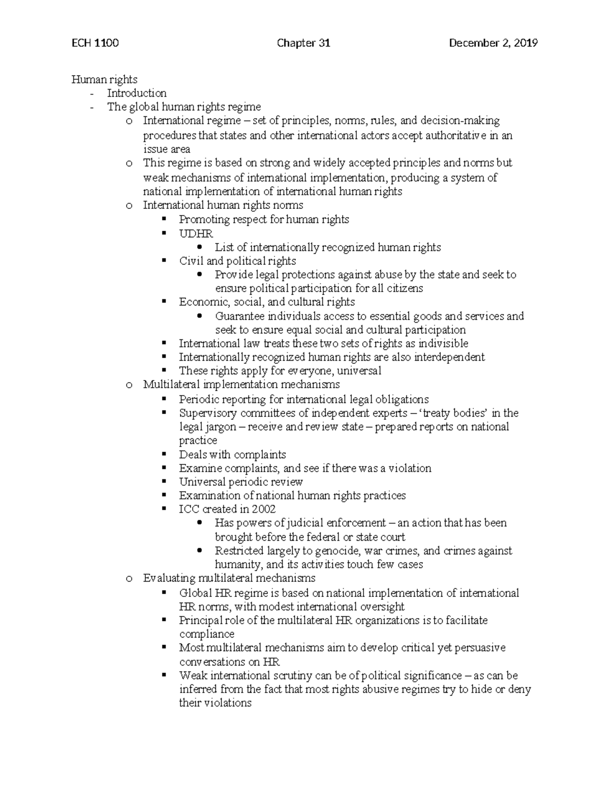 Chapter 31 - Human rights - Introduction - The global human rights ...