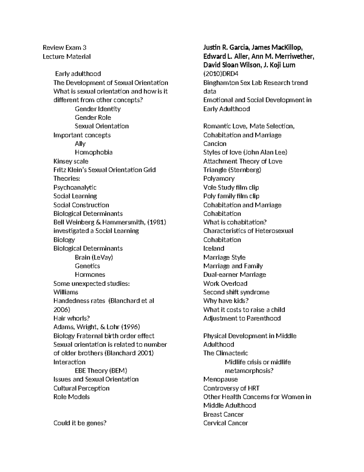 Review 3 220 Psychology fall 2024 - Review Exam 3 Lecture Material ...