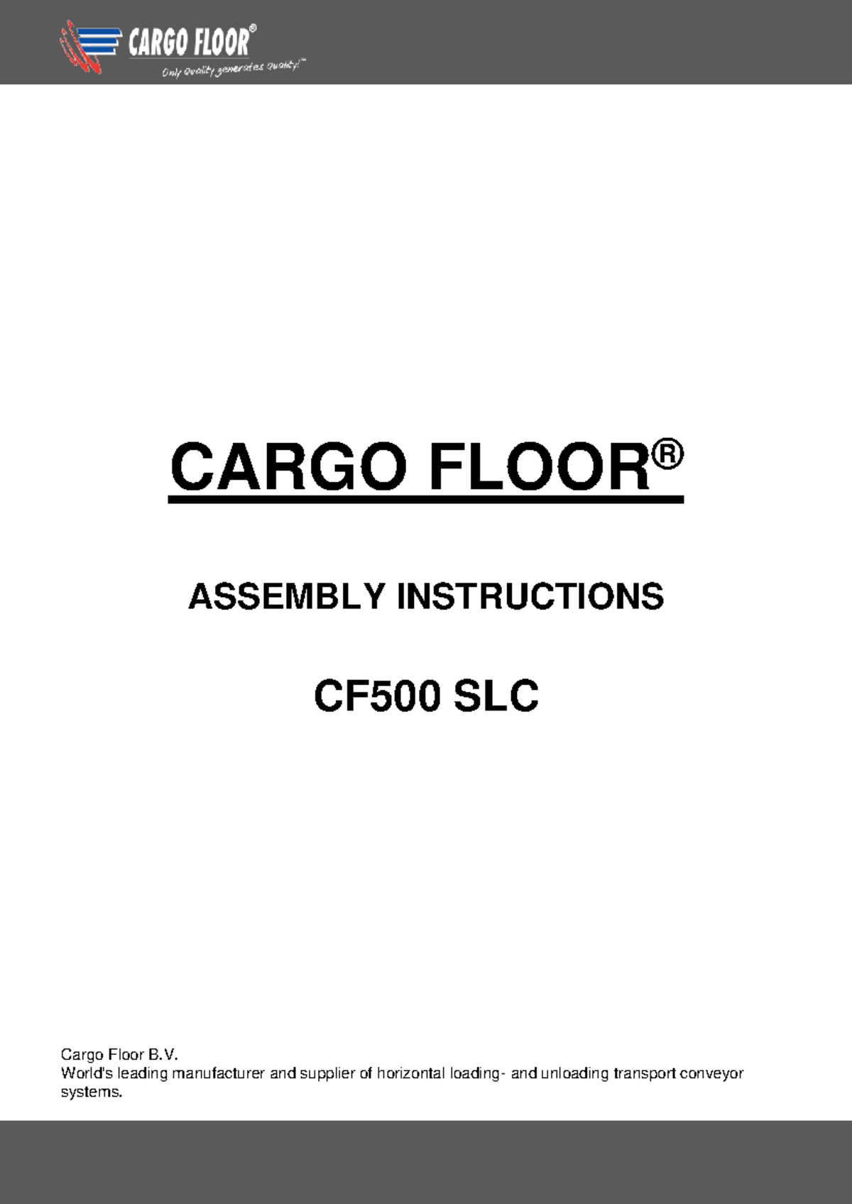 Assembly instructions CF500 SLC 112 ENG - CARGO FLOOR ® ASSEMBLY ...