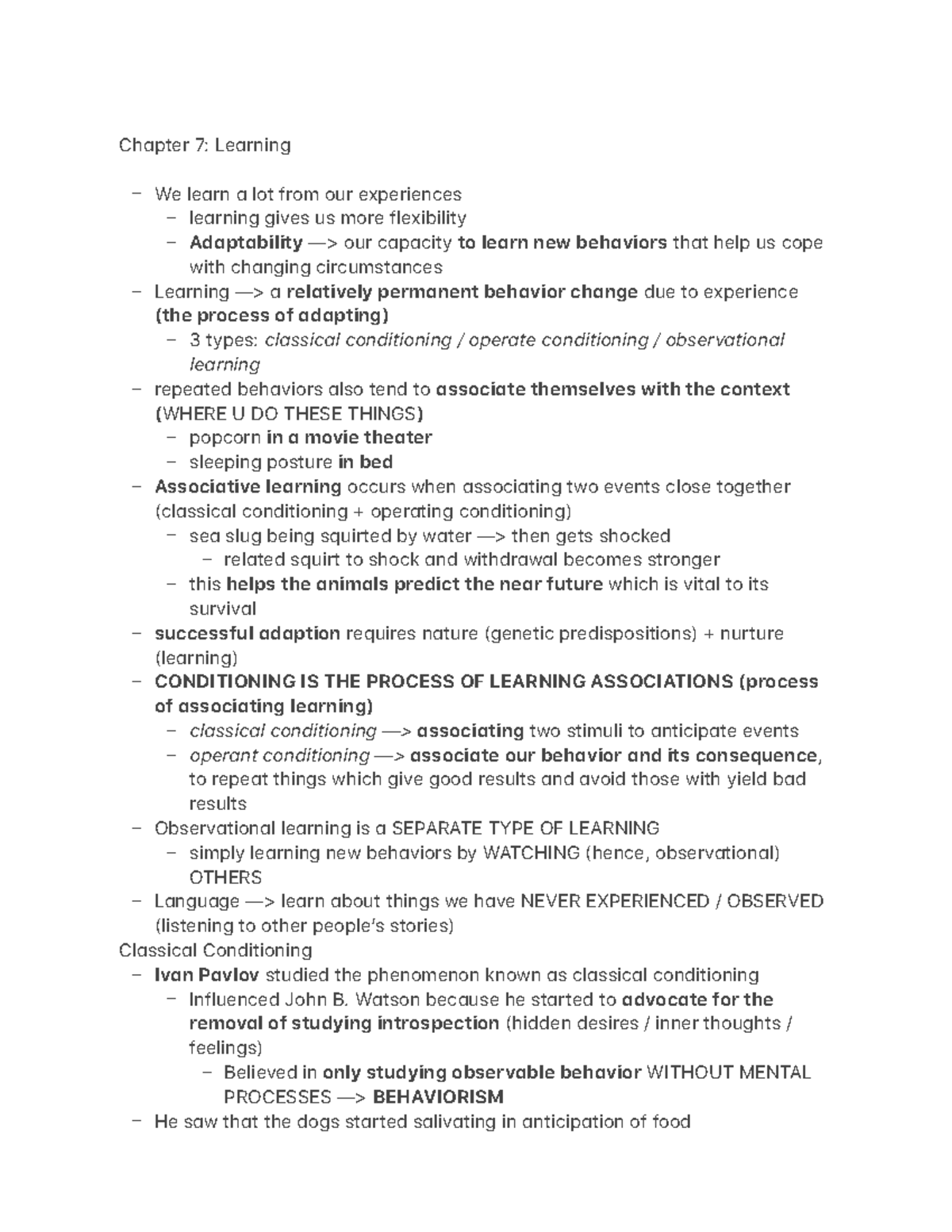 Chapter 7 Learning - AP Psychology ...