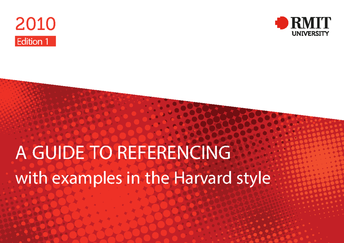 A guide to referencing with examples in the harvard style - A GUIDE TO ...