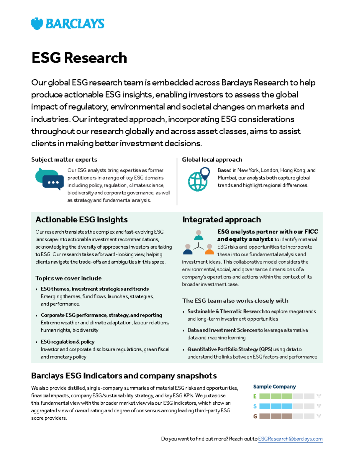 ESG Brochure - msg - Do you want to find out more? Reach out to ...