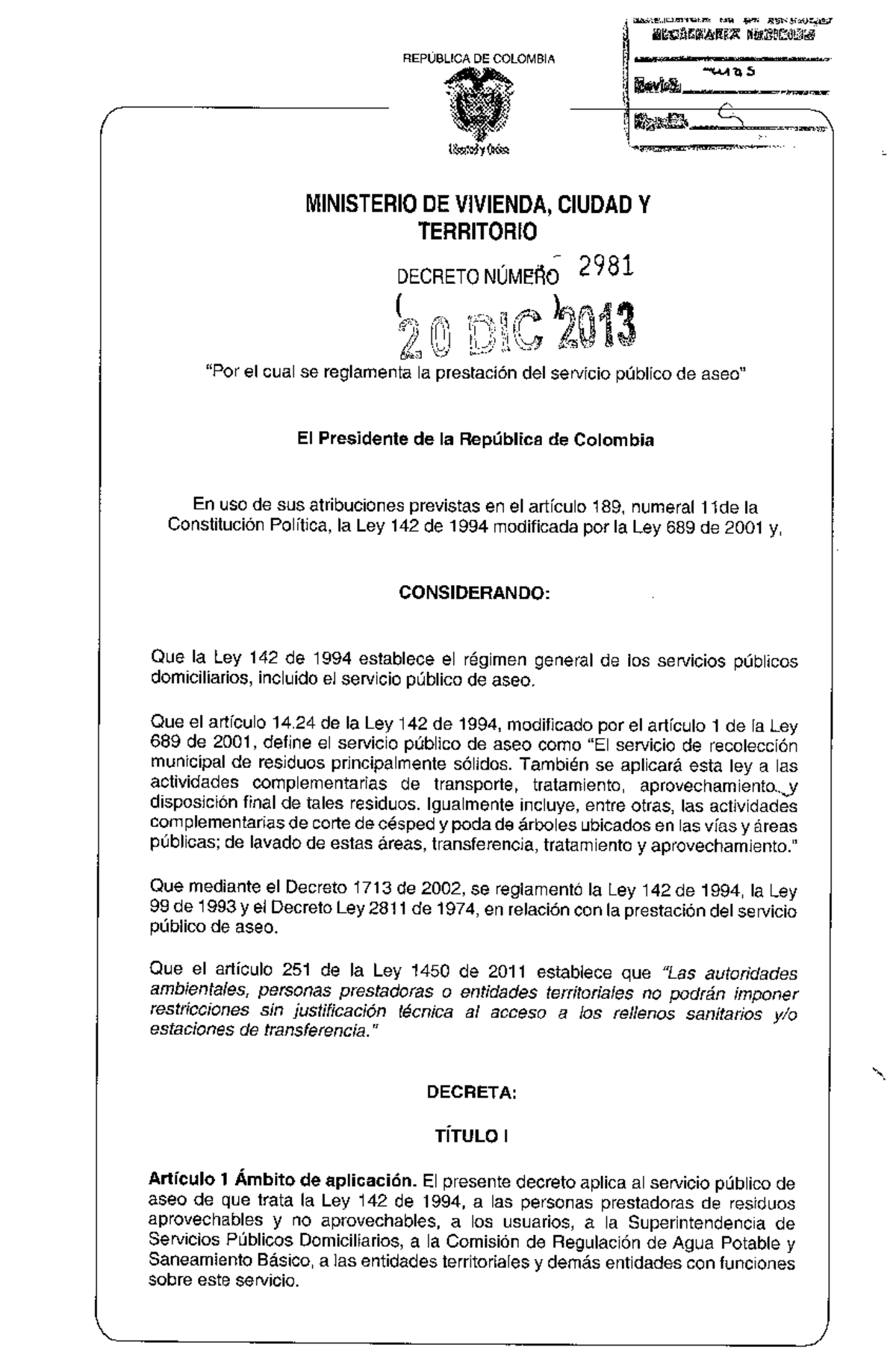 Decreto 2981 del 2013 - Diseño y Construcción de tableros de ...