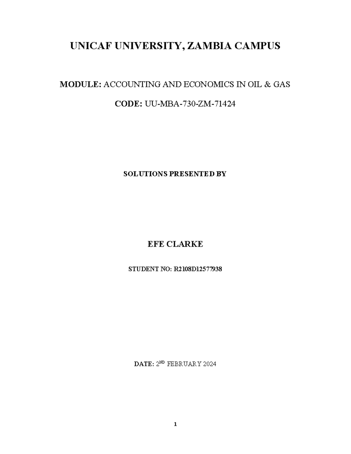 WEEK 4 Assignment 1 solution - UNICAF UNIVERSITY, ZAMBIA CAMPUS MODULE ...