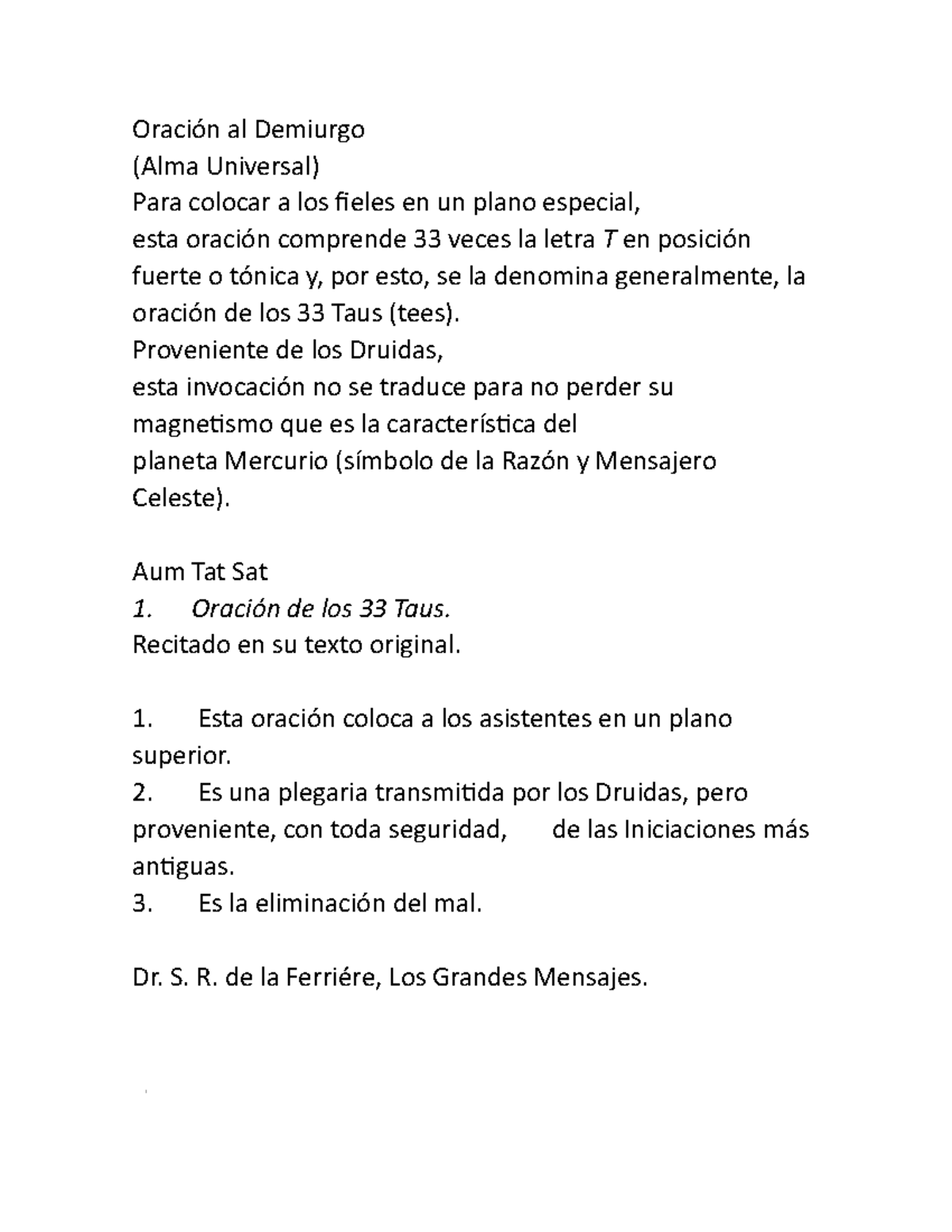 Oración al Demiurgo - Oración al Demiurgo (Alma Universal) Para colocar ...