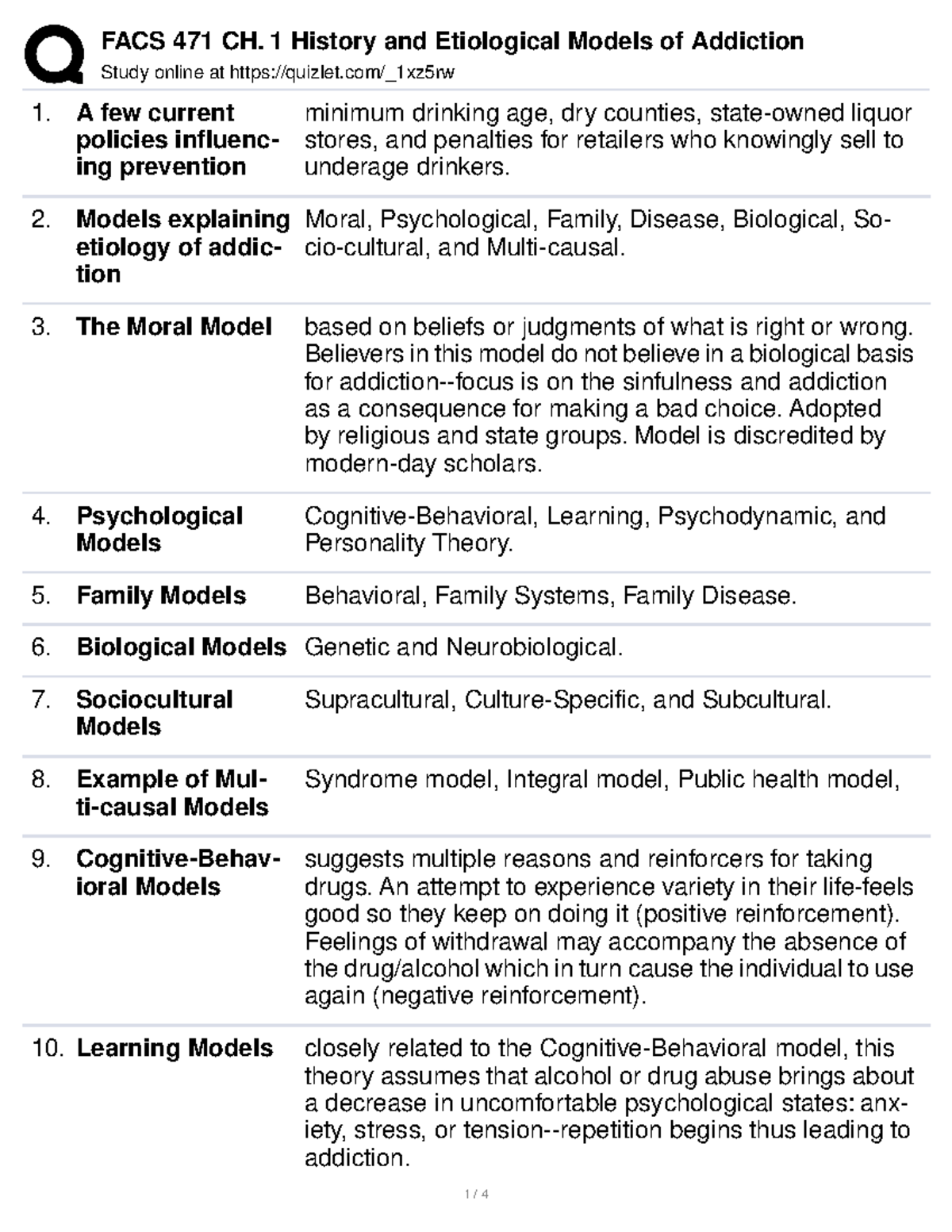 691 Ch 1 Etiological Models - Study online at quizlet/_1xz5rw A few ...