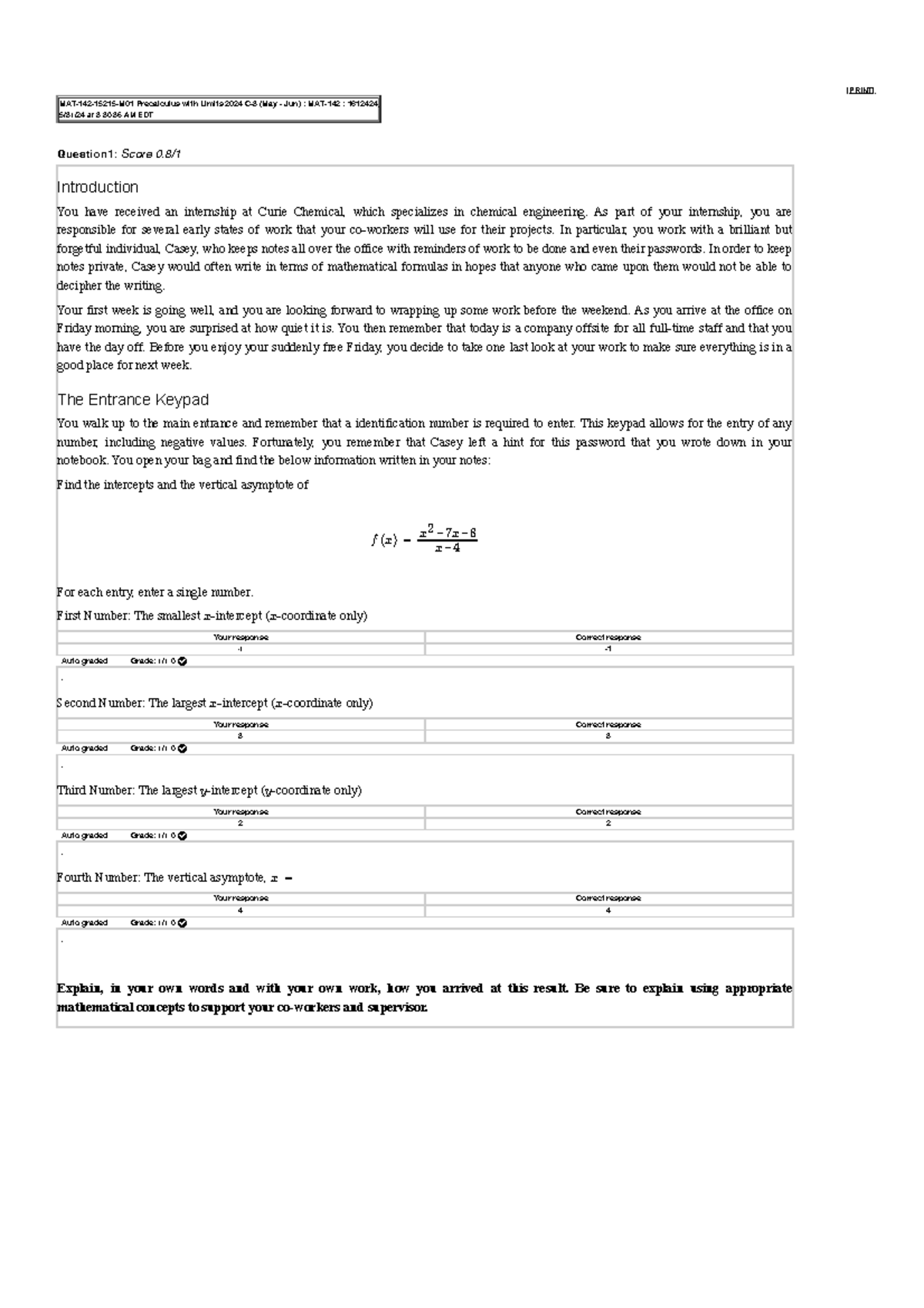 4-3 Module Four Project 1 - [PRINT] MAT-142-15215-M01 Precalculus with ...