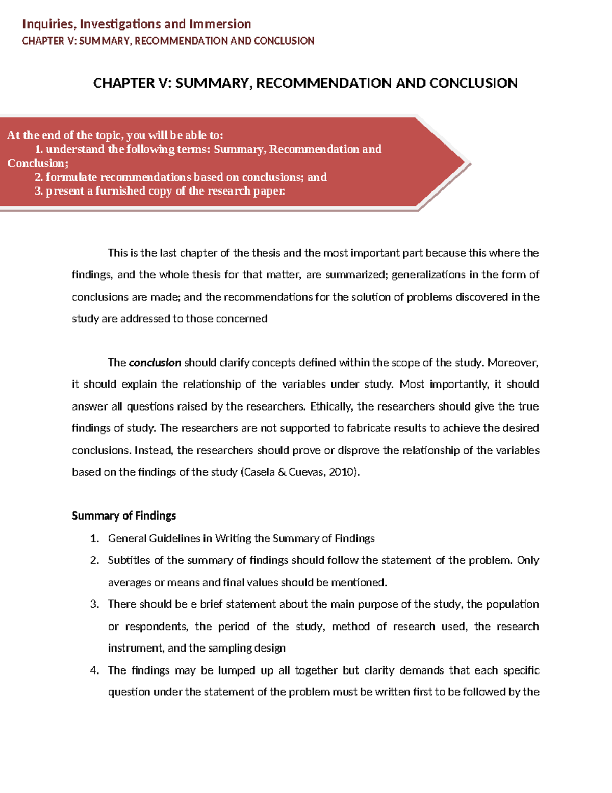 W18 Summary, Recommendation AND Conclusion - CHAPTER V: SUMMARY ...