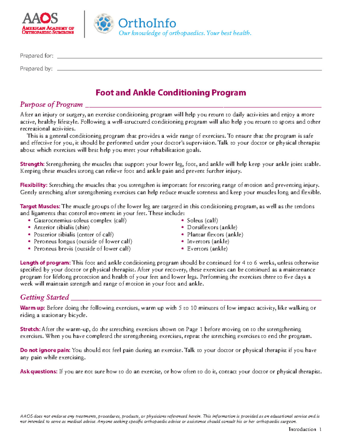 2017-rehab foot-and-ankle - Prepared for: Prepared by: Introduction 1 ...