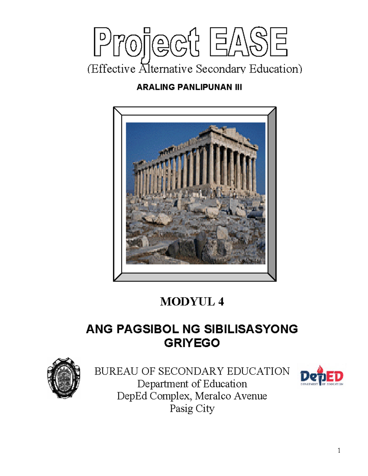Modyul 04 - Ang Pagsibol ng Sibilisasyong Griyego - ARALING PANLIPUNAN ...