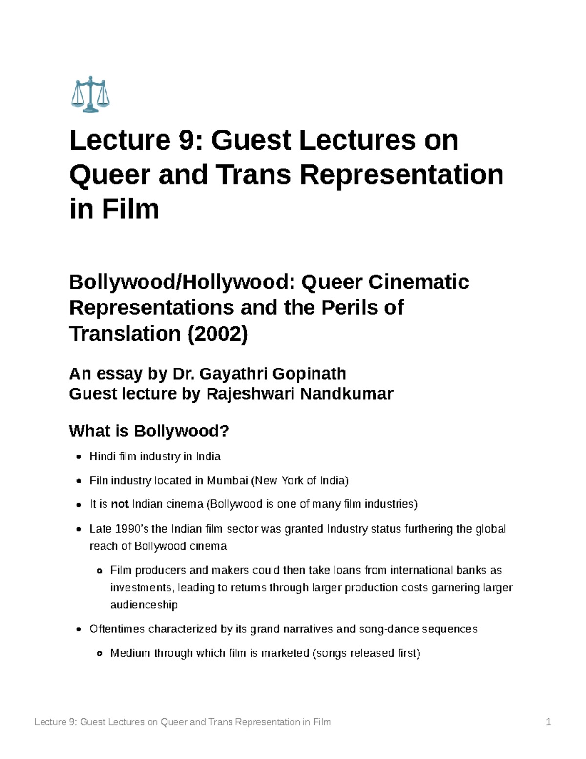 G Endrst 1A03 Lecture 9 Notes - ⚖ Lecture 9: Guest Lectures on Queer ...