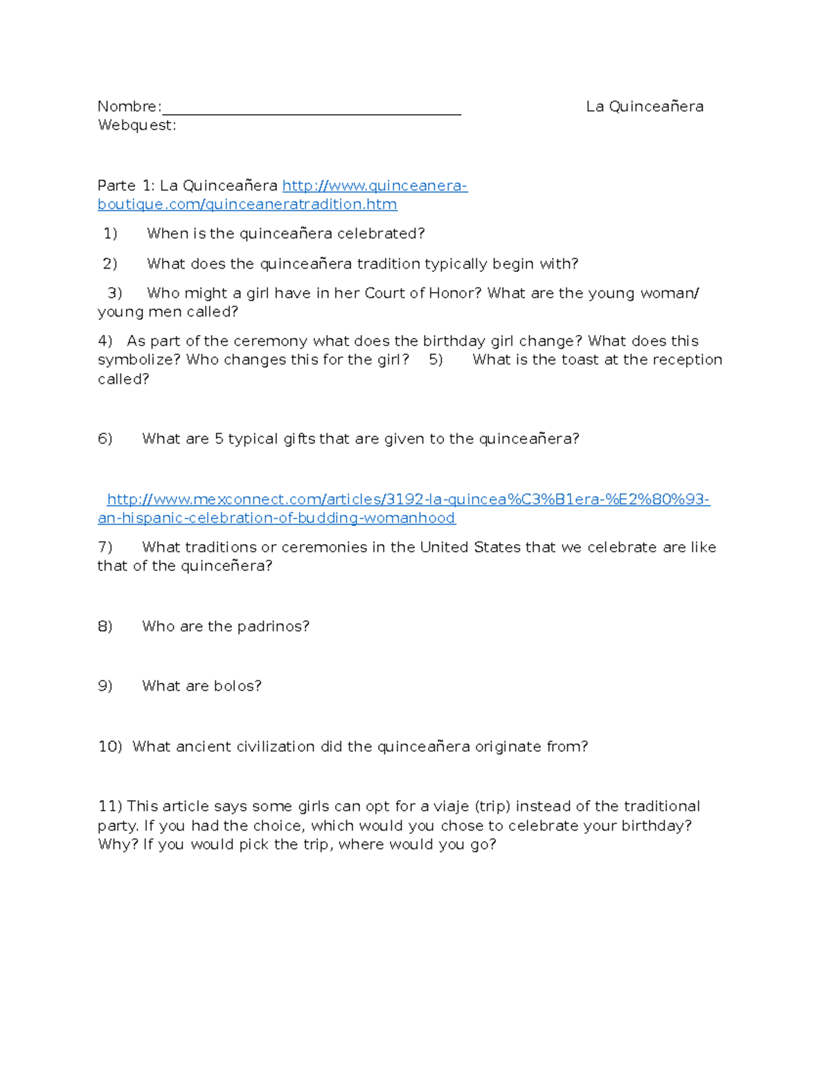 Quince webquest for you and your friends to do together - - Studocu