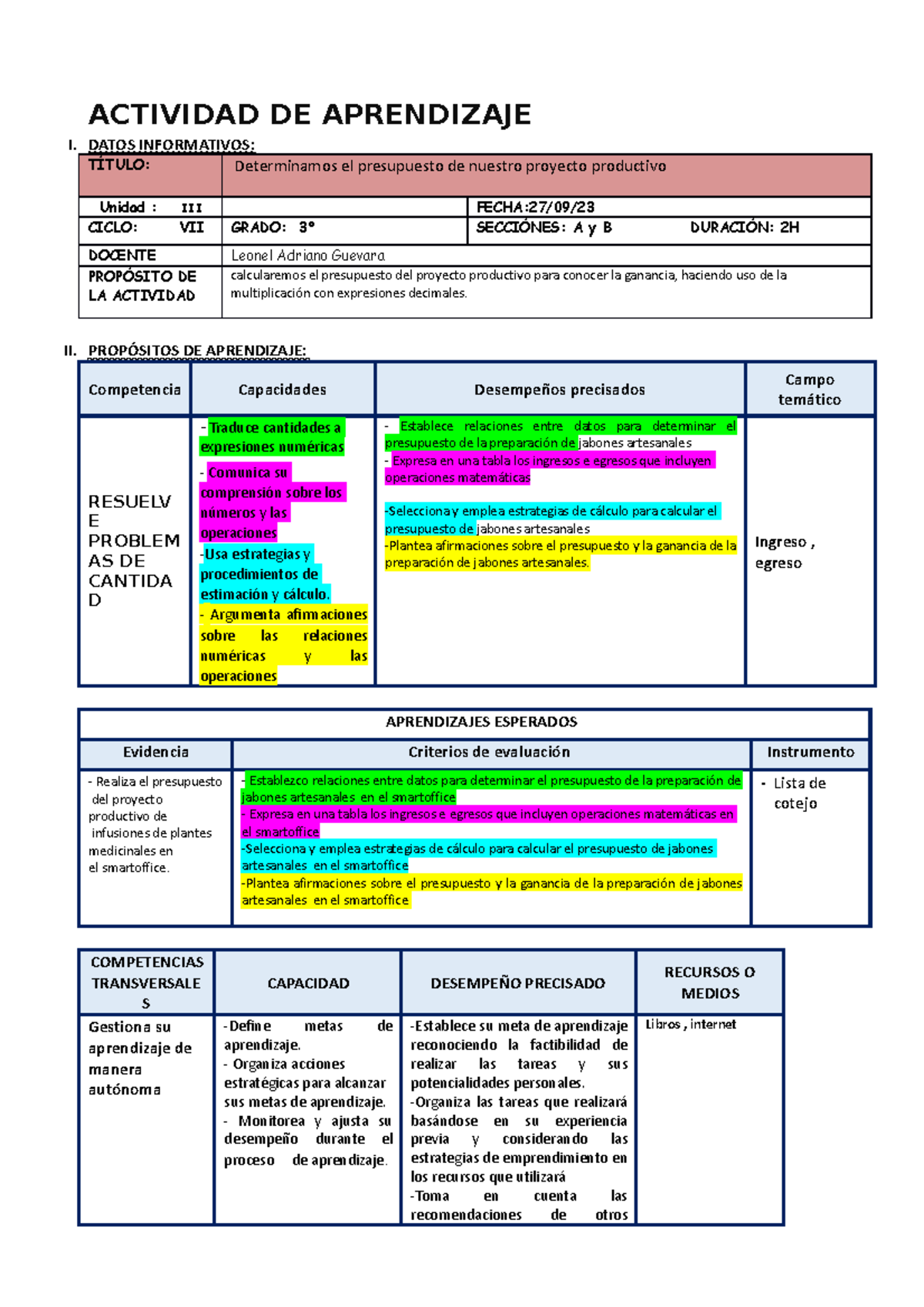 Actividad 06-2°A,B - conociendo fracciones - ACTIVIDAD DE APRENDIZAJE I. DATOS INFORMATIVOS ...
