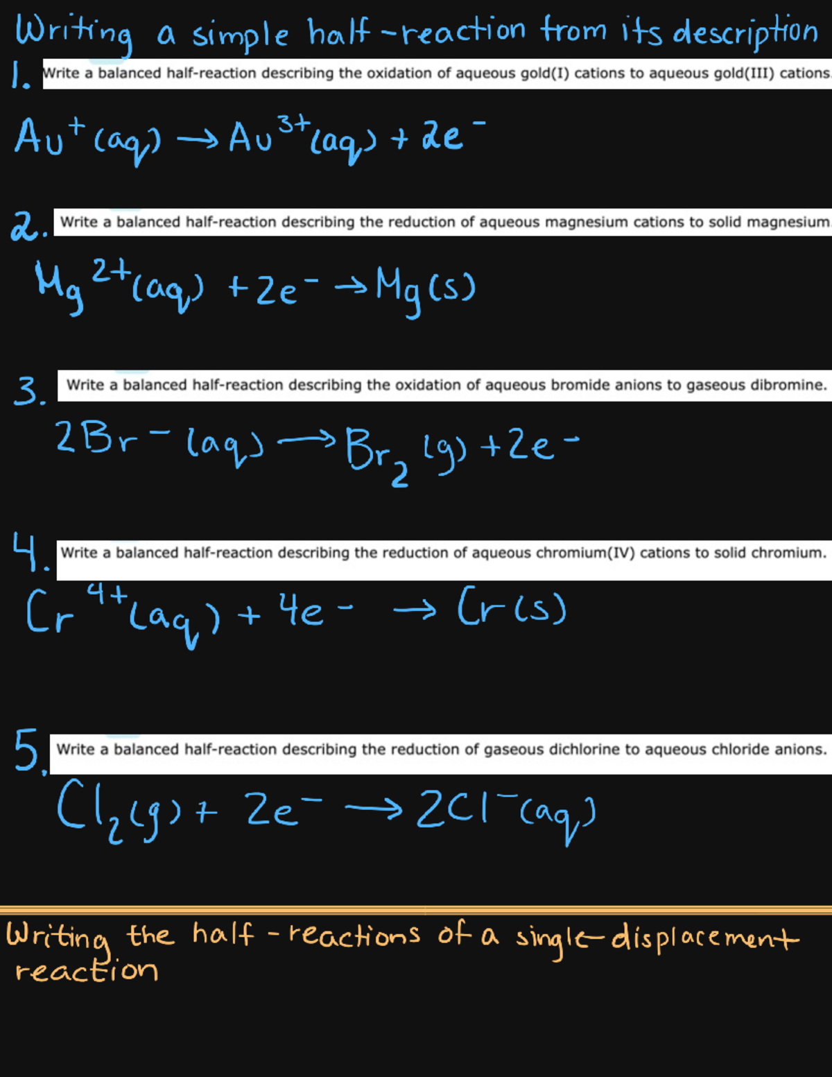 Writing Half-reaction - CHE 132 - Studocu
