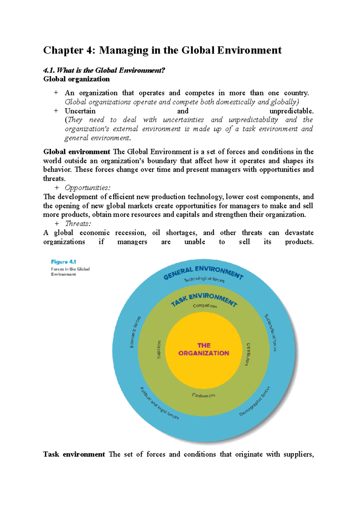 Chapter 4 Managing in the Global Environment - Chapter 4: Managing in ...