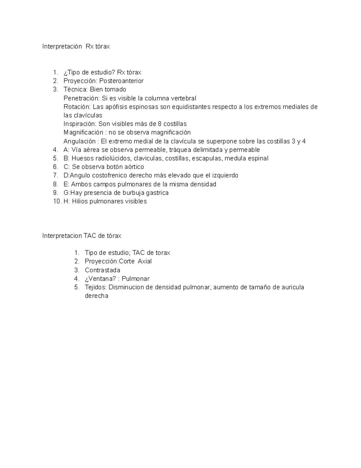 Interpretación Rx tórax - Interpretación Rx tórax ¿Tipo de estudio? Rx ...