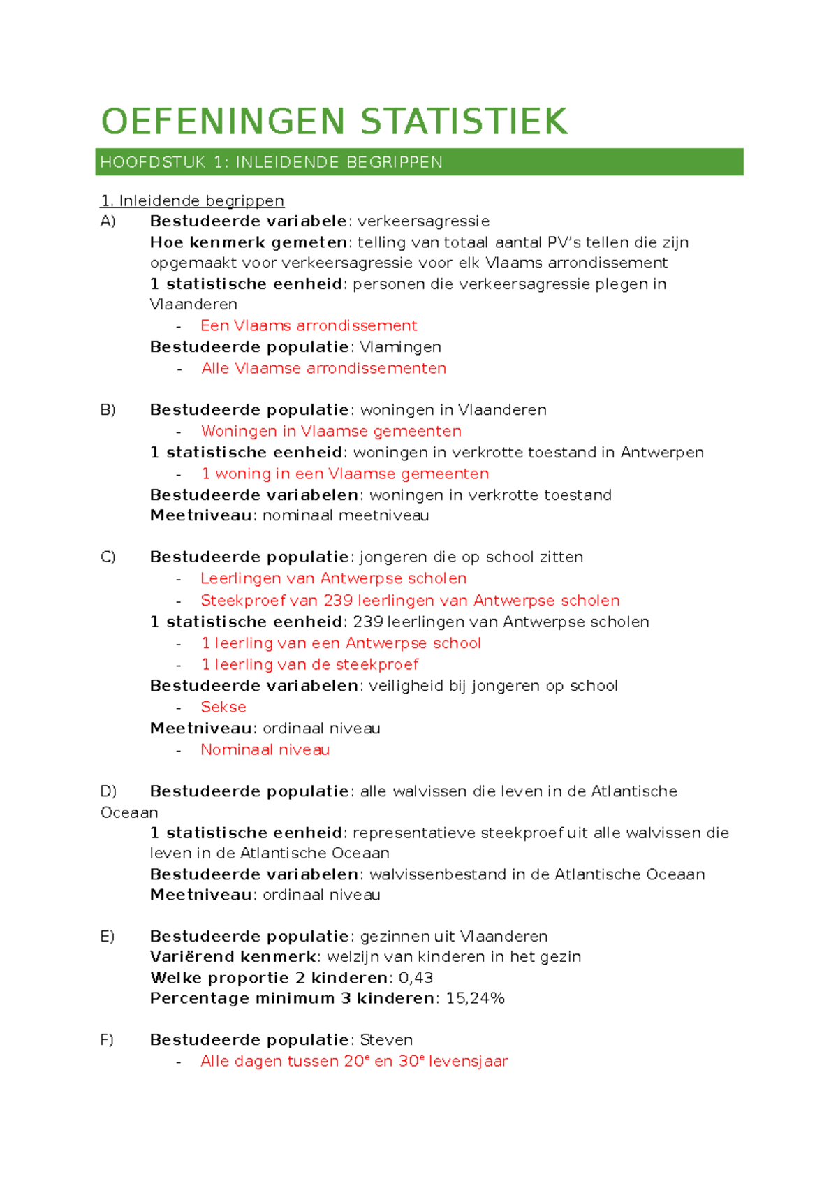 Hoofdstuk 1 - ..................... ............... - Statistiek - UGent - Studocu