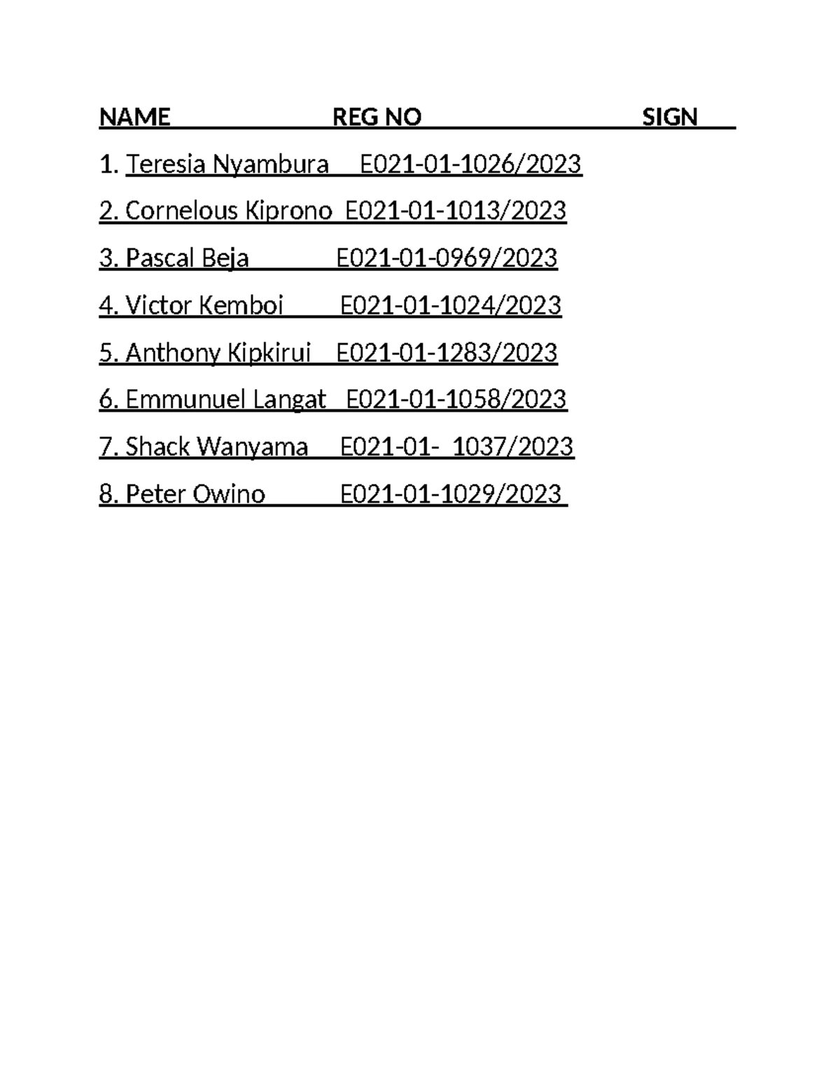 Workshop - Quite well organised and easy to understand - NAME REG NO ...