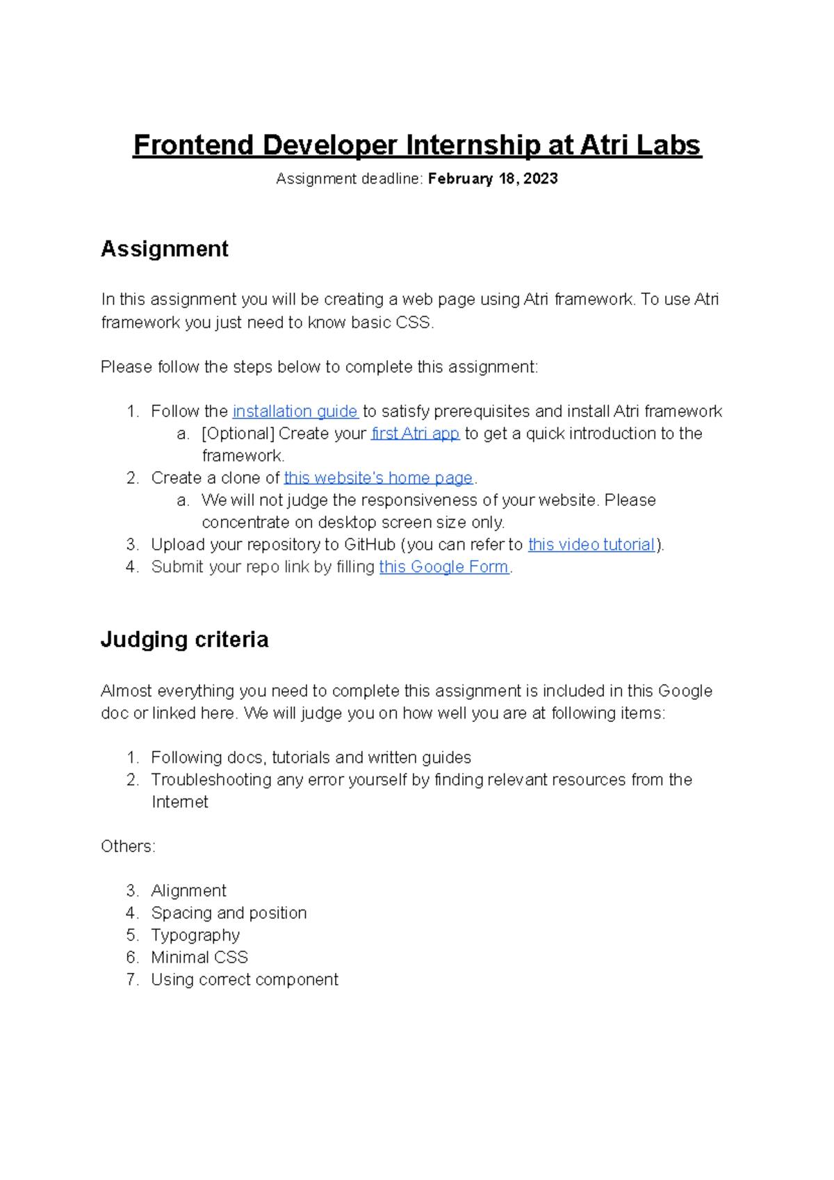 Assignment - sdsk - Frontend Developer Internship at Atri Labs Assignment deadline: February 18 ...