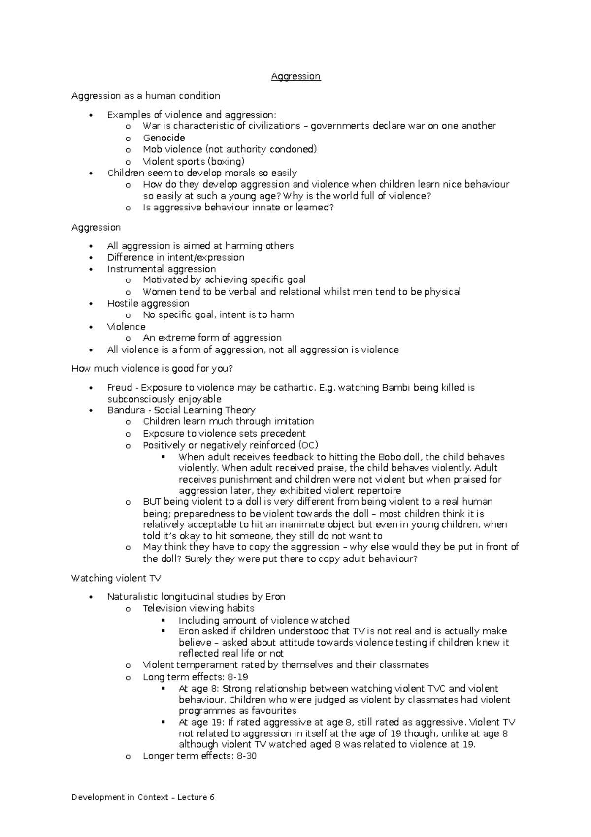 Lecture 6 Aggression Aggression Aggression As A Human Condition lecture-6-aggression-aggression-aggression-as-a-human-condition