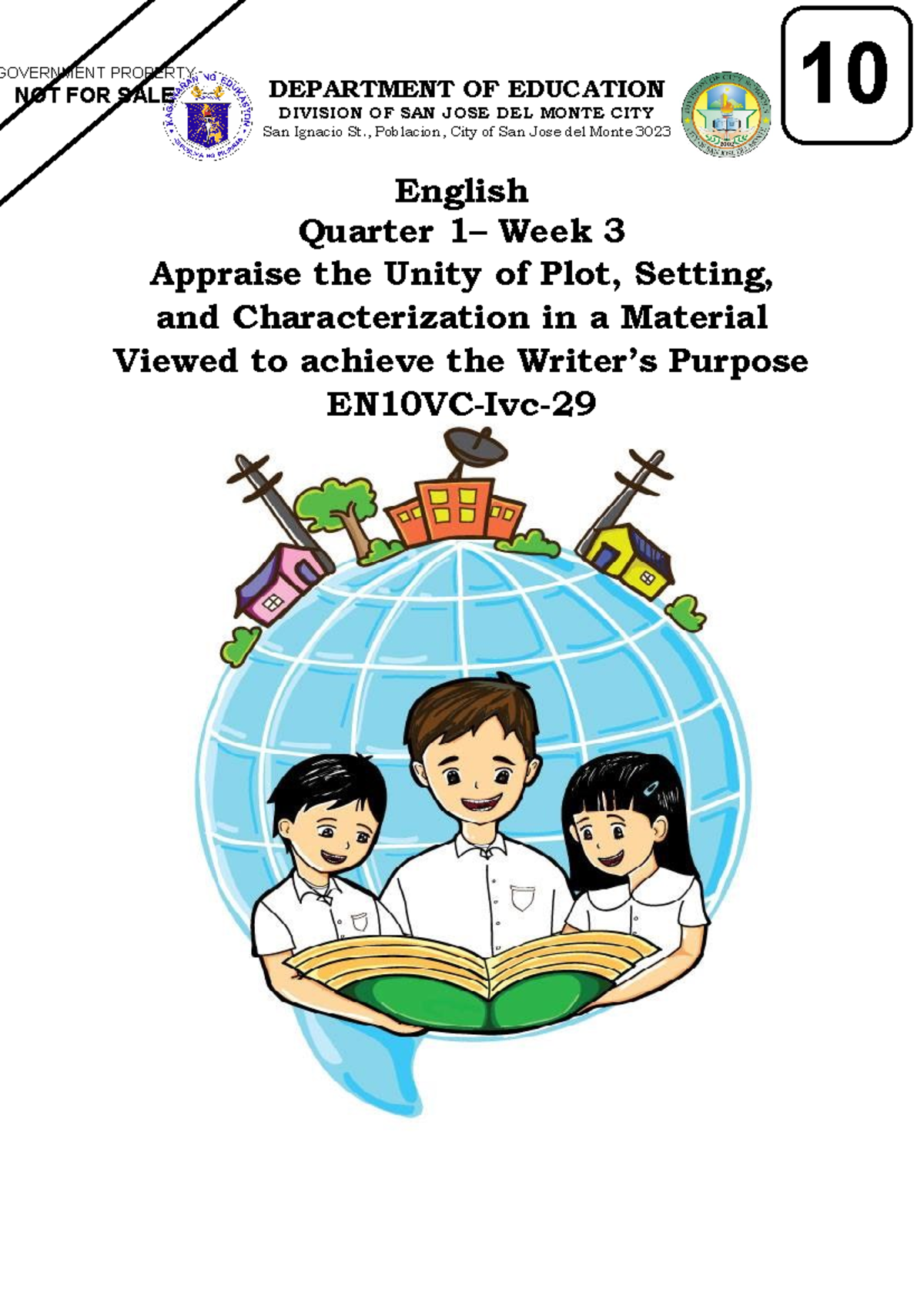 English 10 Q1 M3 Appraise unity of plot, settings and characters - English Quarter 1 – Week 3 ...