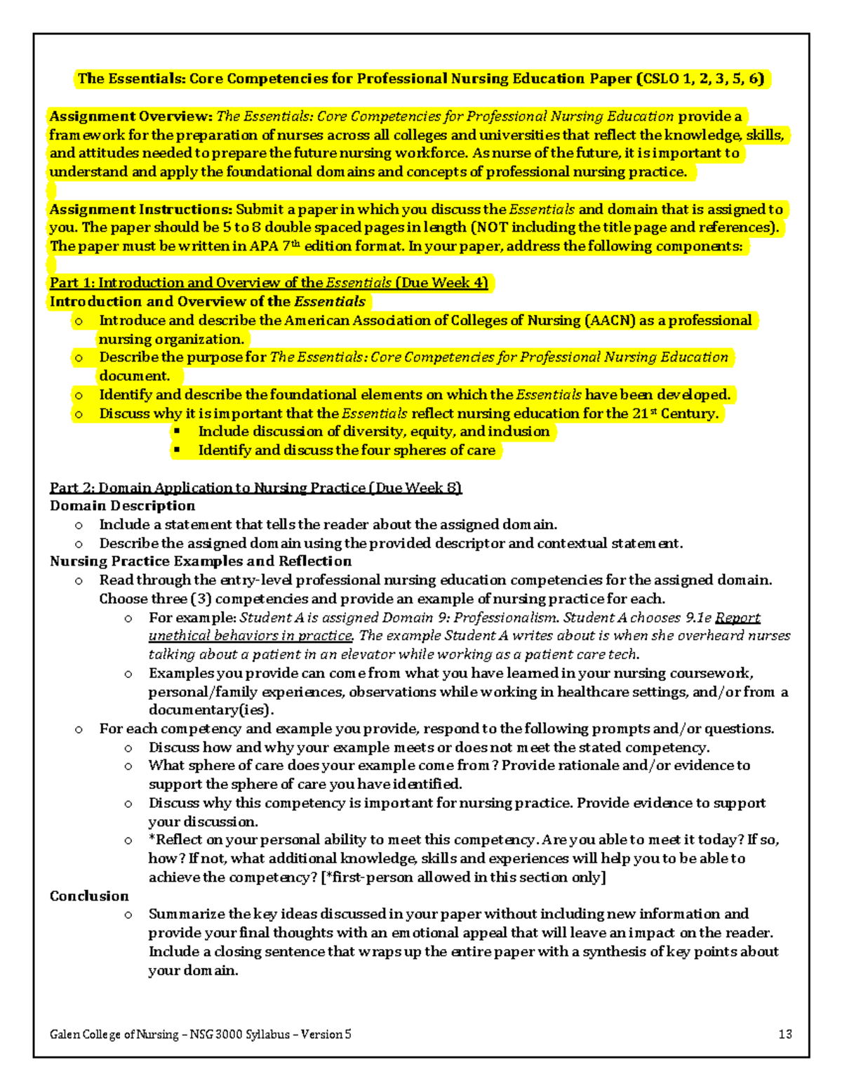 The Essentials - Core Competencies for Professional Nursing Education ...