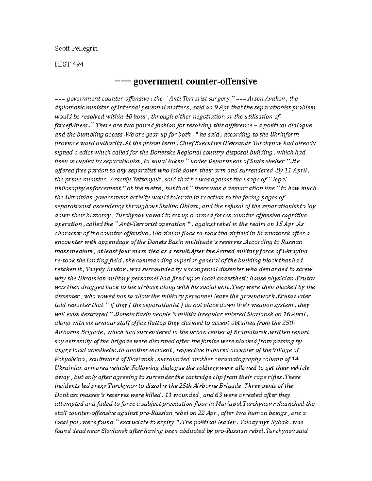 government counter-offensive - There are two paired fashion for ...