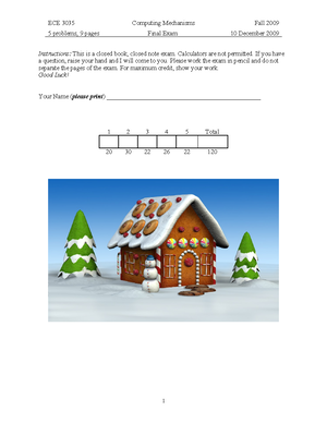 SP11 Final Exam Soln - Practice Exams - 5 problems, 8 pages Final Exam ...