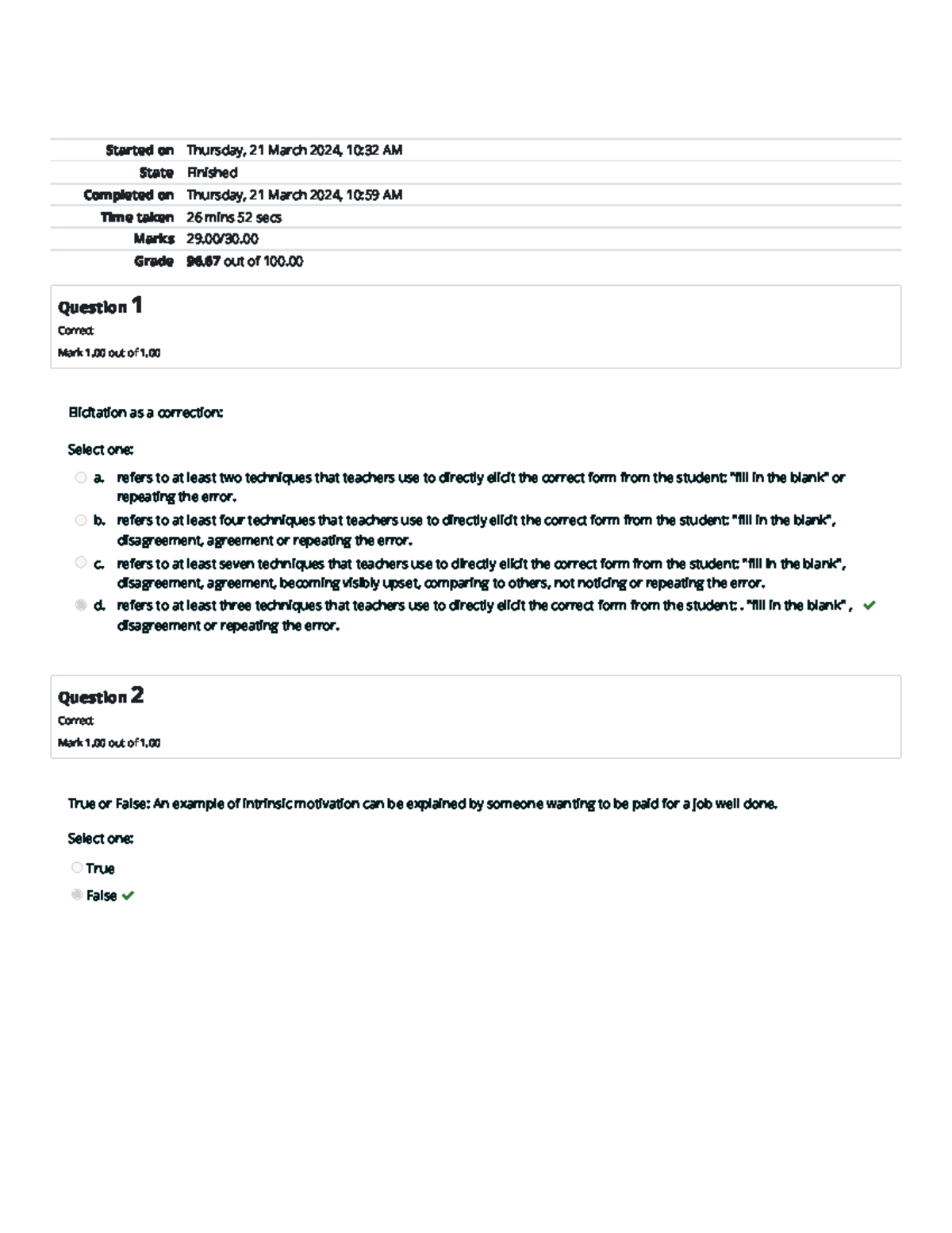 Unit 9 Review Quiz - Started on Thursday, 21 March 2024, 10:32 AM State ...
