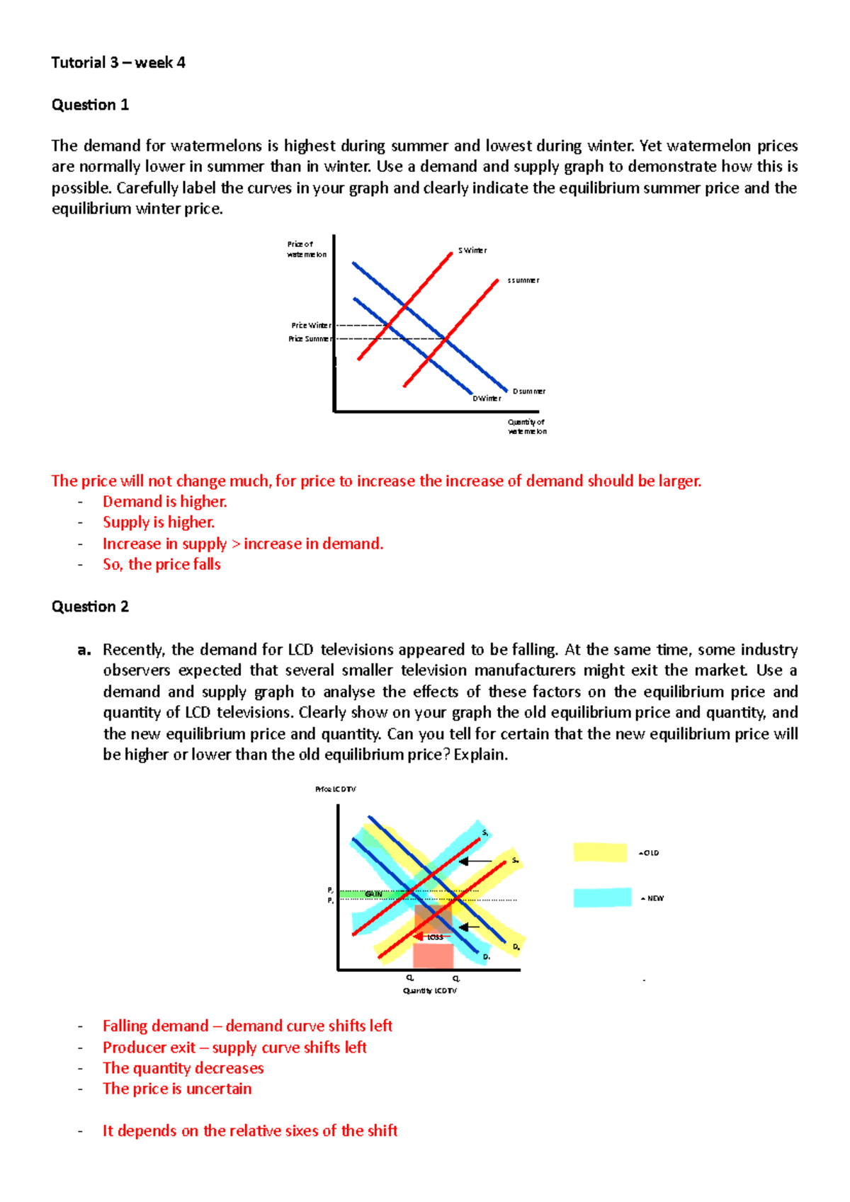 Tutorial 3 - ECON100 - UOW - Studocu