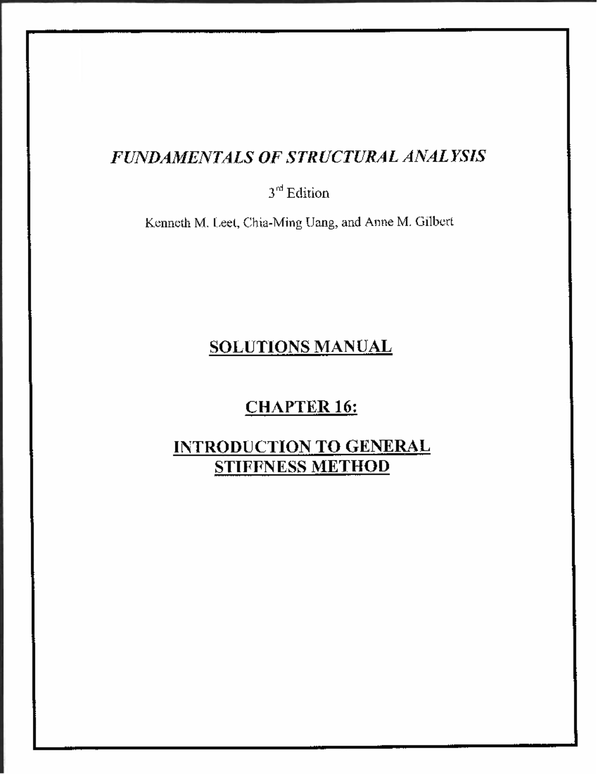 16 int. to stifness - stiffness method of structural analysis - theory ...