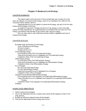 Word - Business-Level Strategy summary - CHAPTER 5 Building Competitive ...