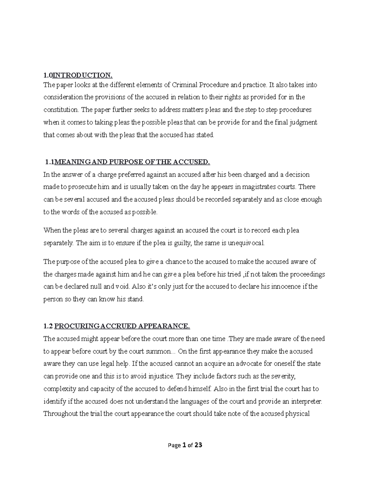 Accused person - 1. The paper looks at the different elements of ...