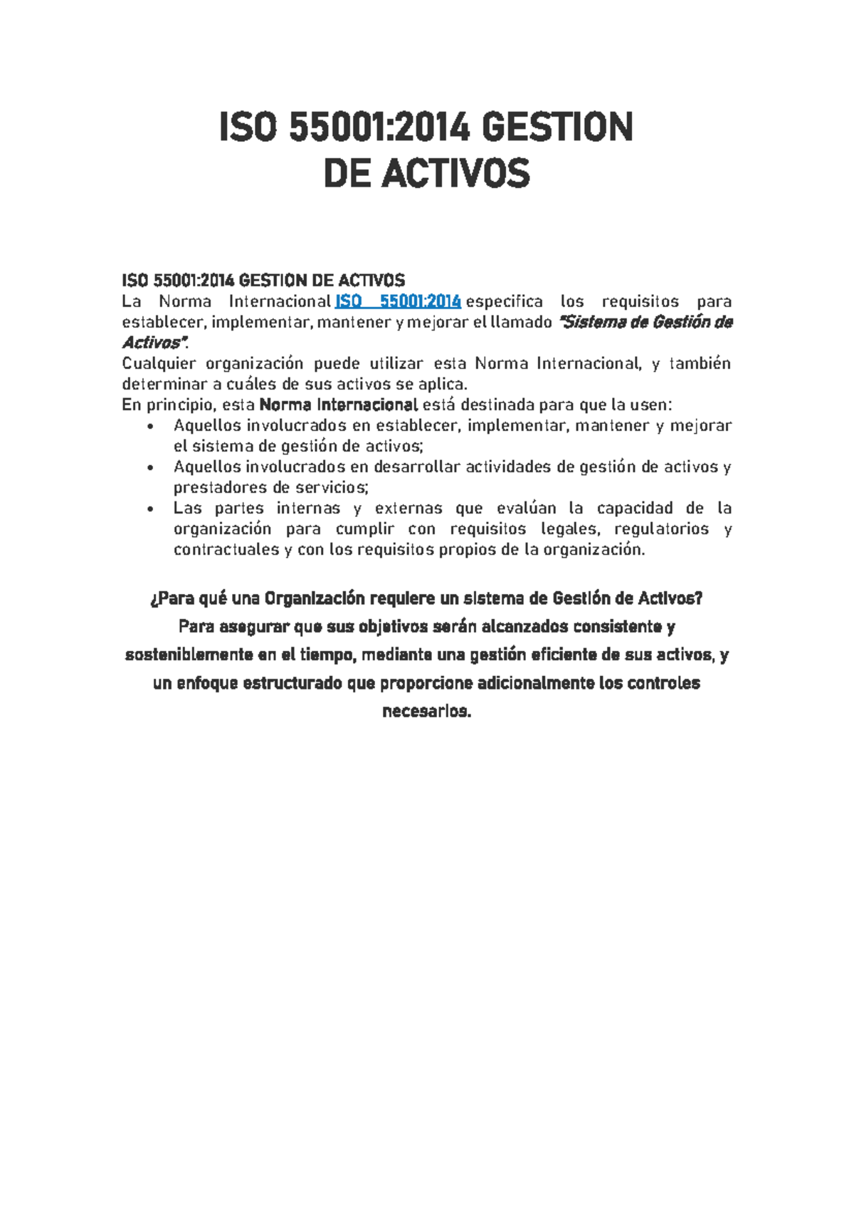 ISO 55001 2014 Gestion DE Activos - ISO 55001:2014 GESTION DE ACTIVOS ...