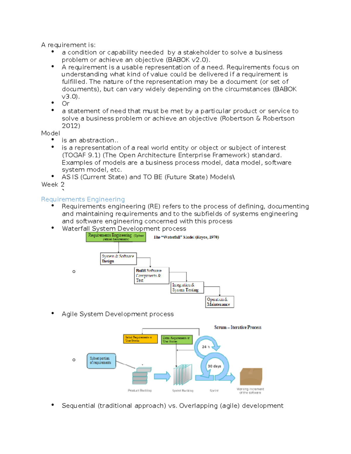 BRM - Notes - A requirement is: a condition or capability needed by a ...