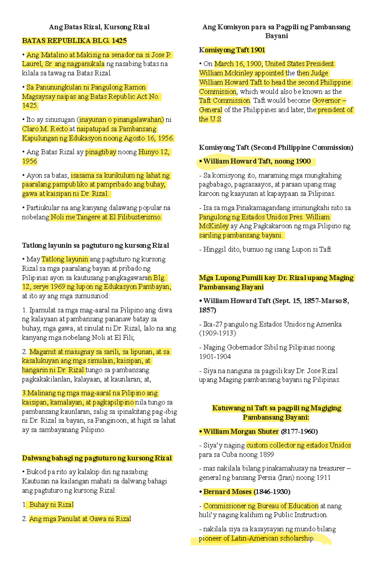 Ang-Batas-Rizal - Ang Batas Rizal, Kursong Rizal BATAS REPUBLIKA BLG ...