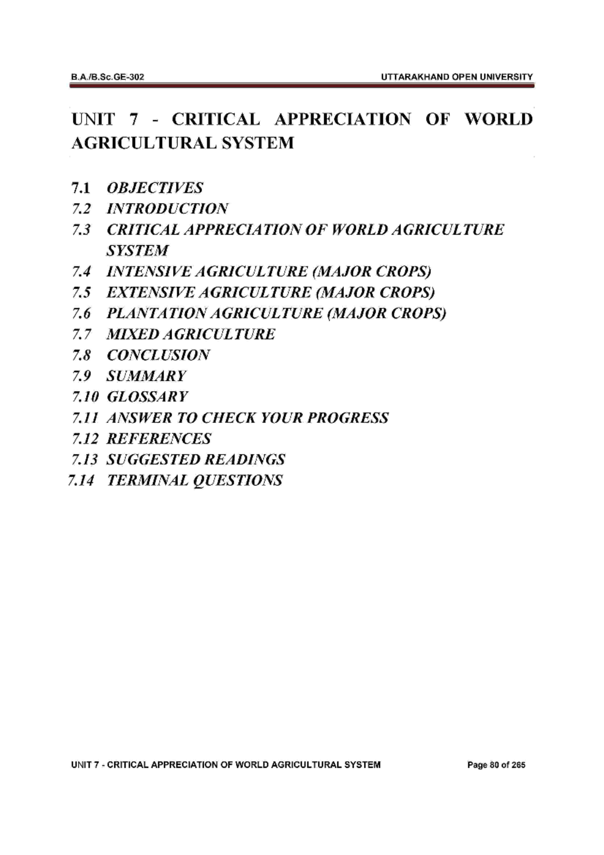 Unit-7 Critical Appreciation Of World Agricultural System - Geography-1 ...
