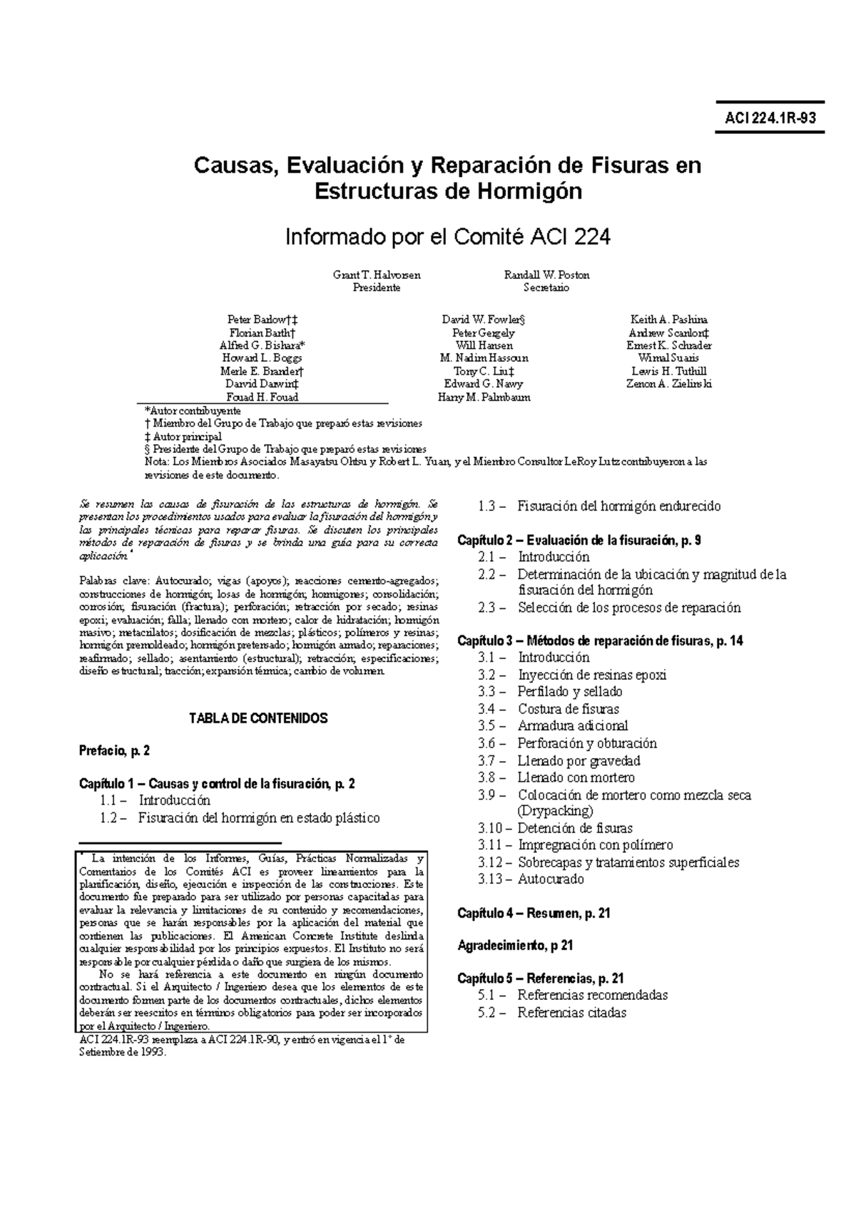ACI 224 - ACI 224- Causas, Evaluación y Reparación de Fisuras en ...