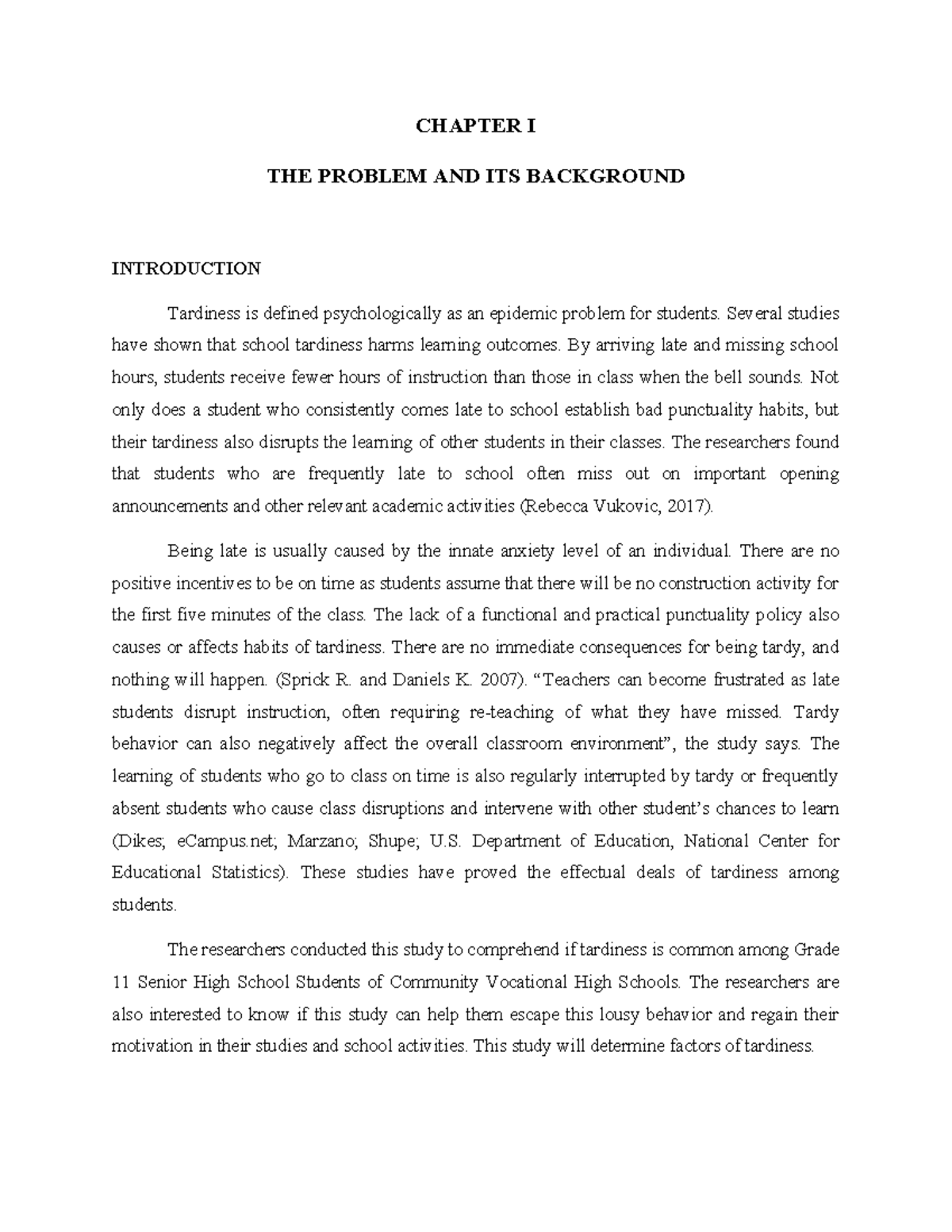 Qualitative Research Chapter I - CHAPTER I THE PROBLEM AND ITS ...