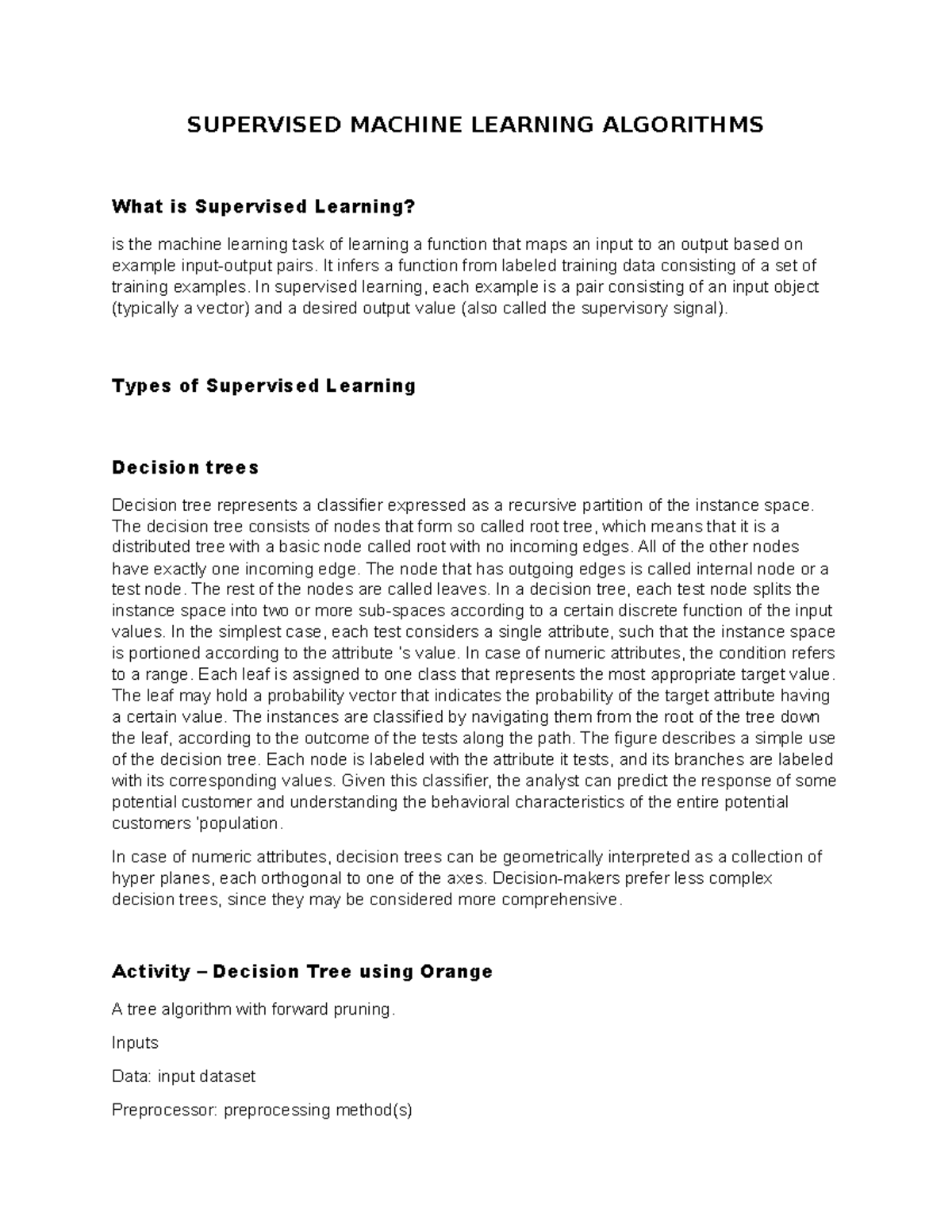 Supervised Machine Learning Algorithms Supervised Machine Learning Algorithms What Is 